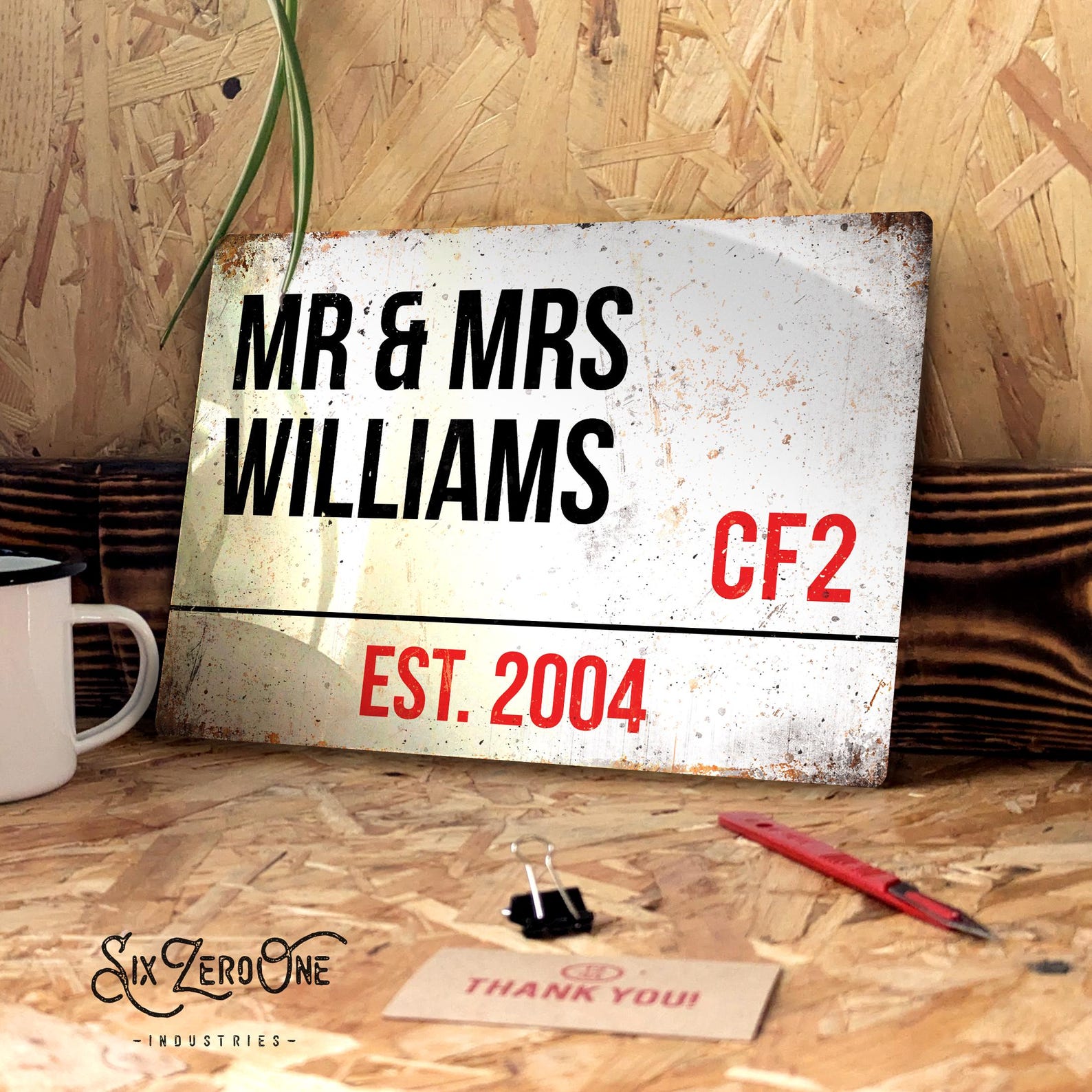 Personalised Metal Street Sign. Worn or Clean Look Available in 3 Sizes ...