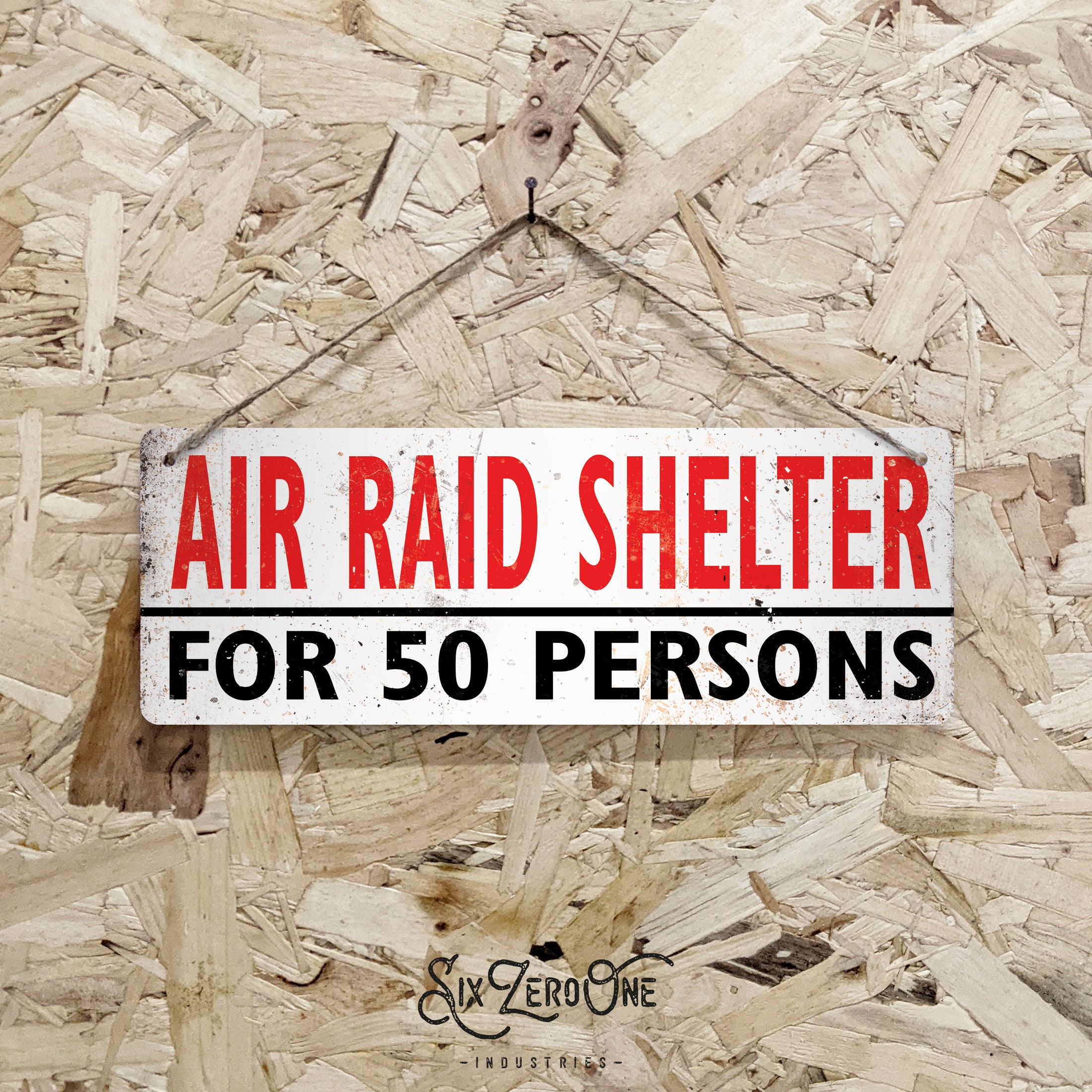 Air Raid Shelter Sign Horizontal Vintage Worn Rusty Look | Etsy