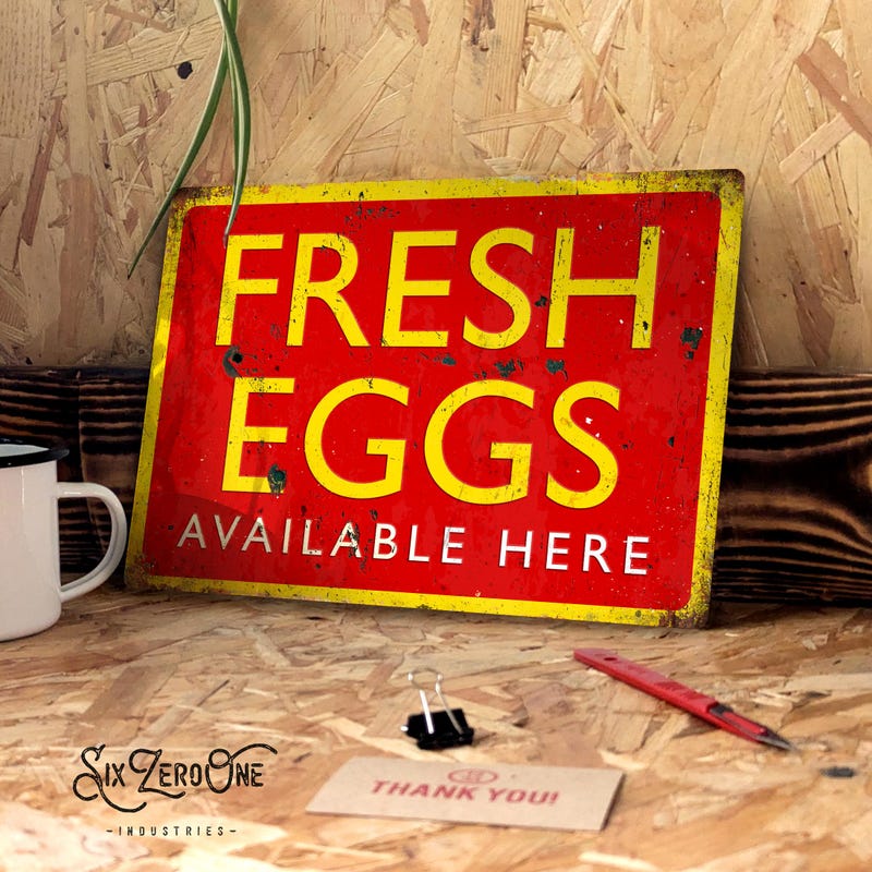 Eggs Sign - Etsy UK