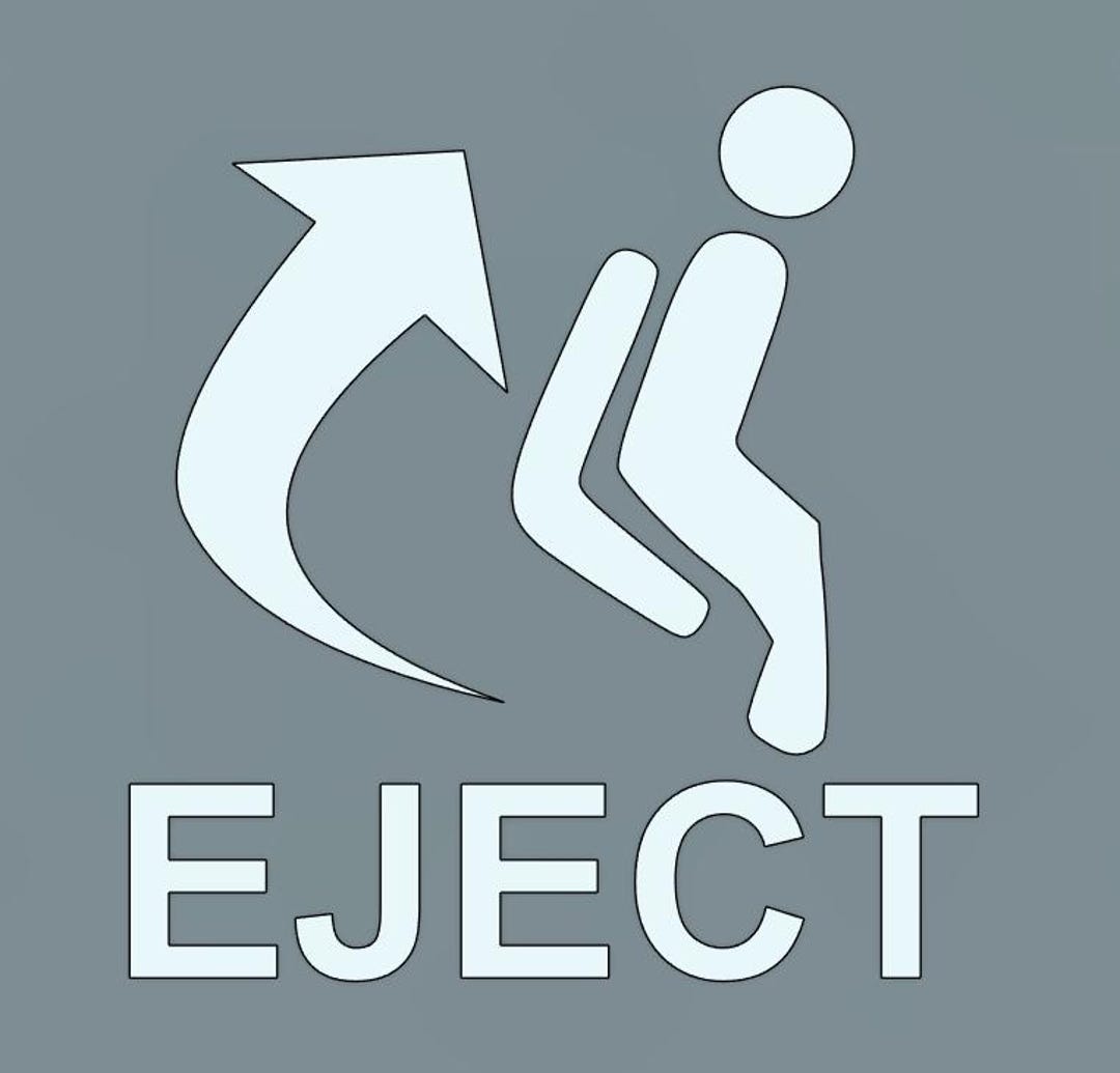 Funny Car Sticker "eject Passenger" - Dashboard Humor Sticker - Unused ...