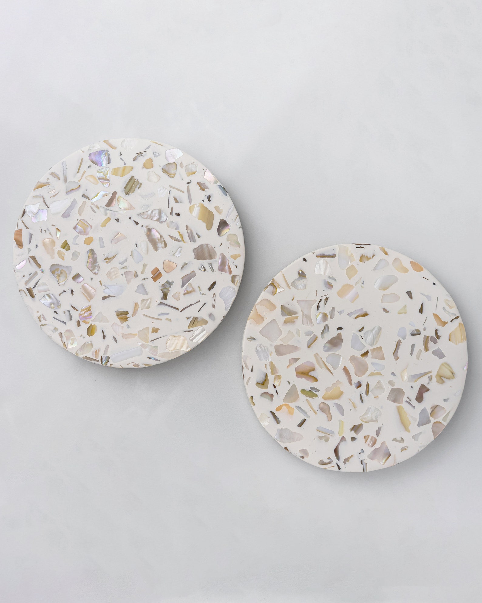 Round Terrazzo Coasters Sea Shells Decor Coastal Style - Etsy