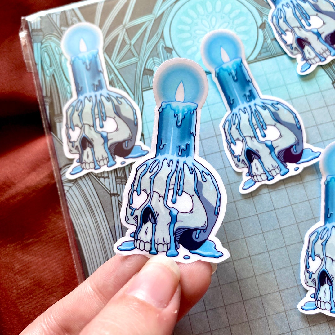 Skull Candle - Arcane Witchy Gothic Sticker - Etsy