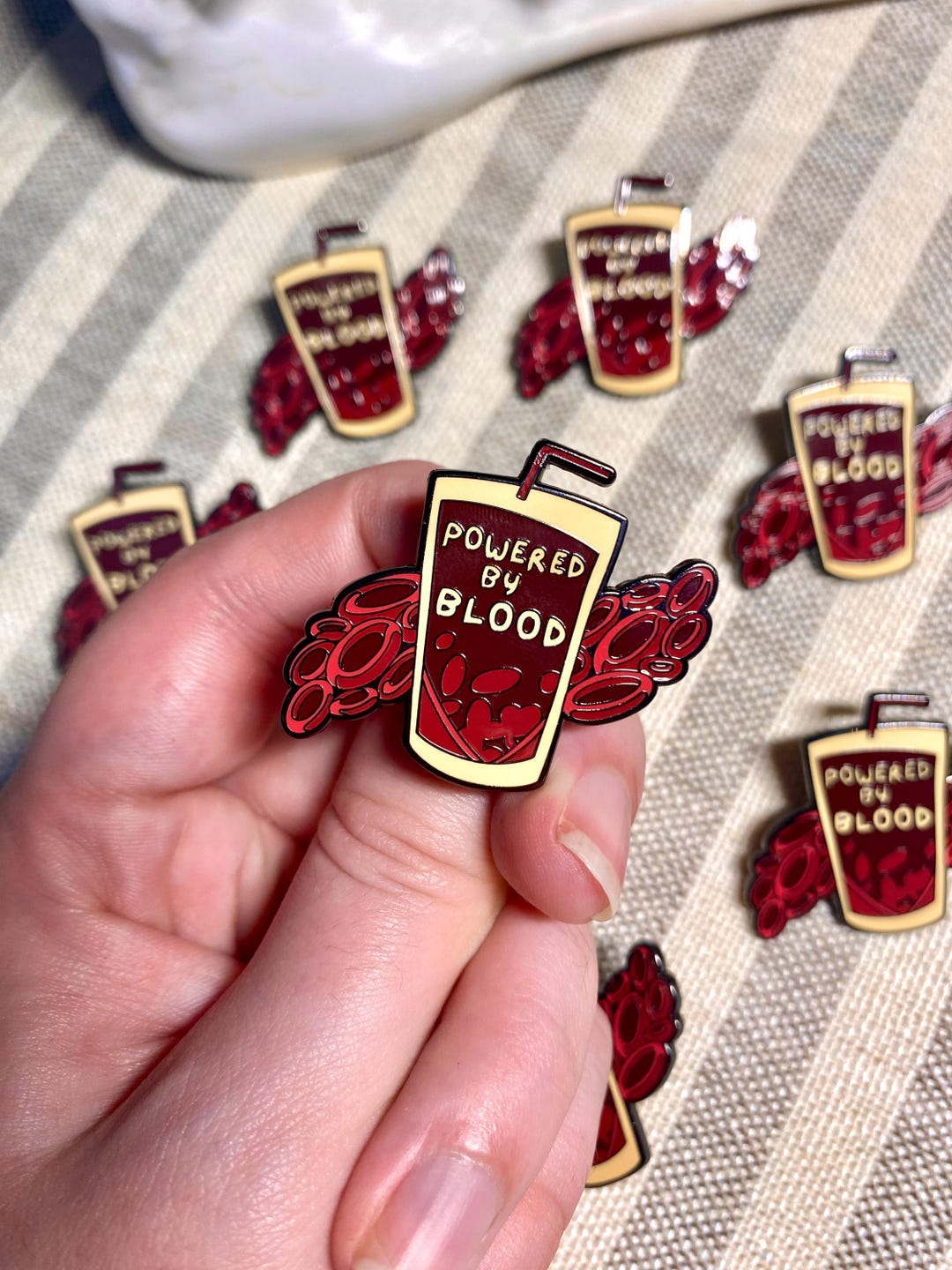 Powered by Blood - Gothic Vampire Enamel Pin Badge - Etsy