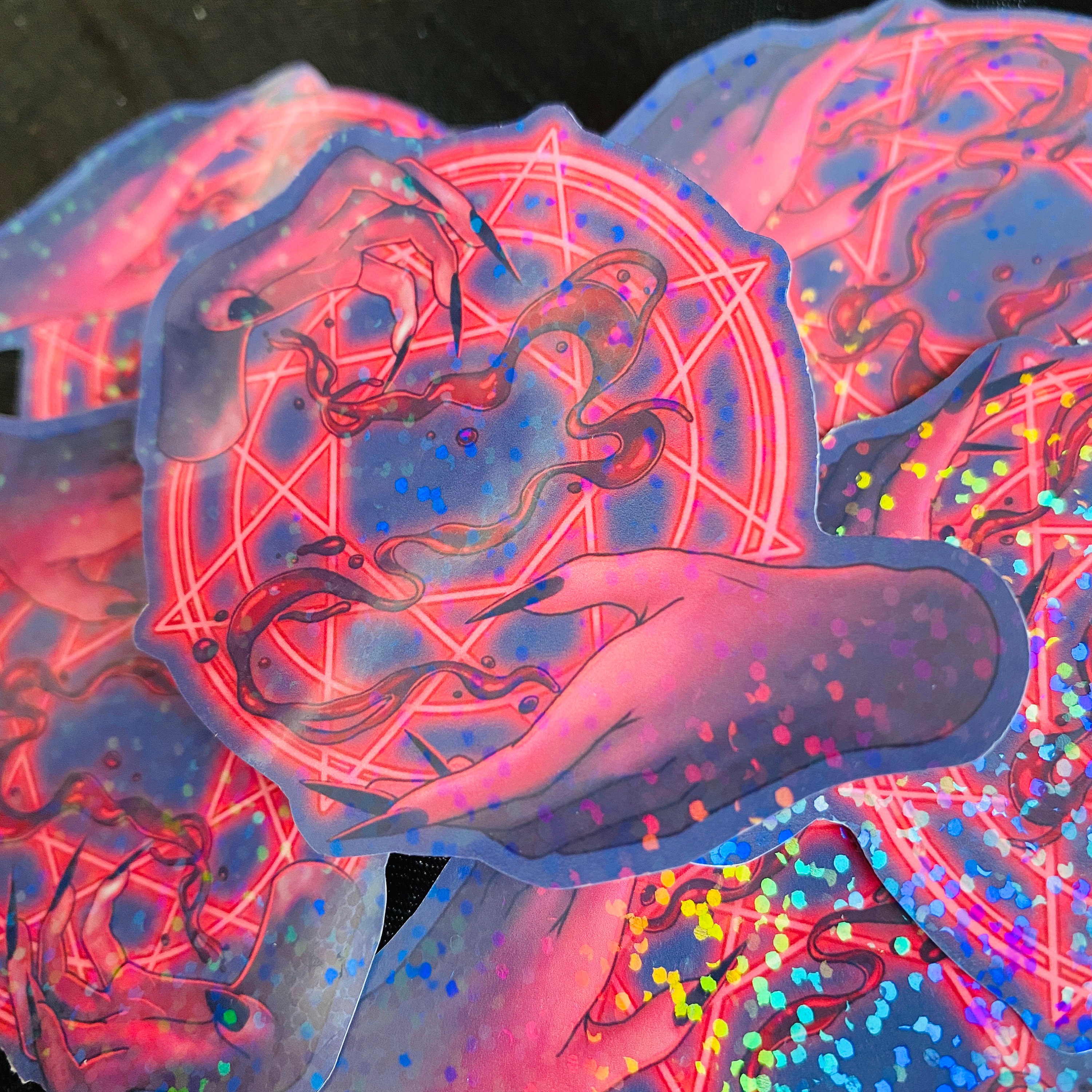 Blood Magic Holographic Sticker - Etsy