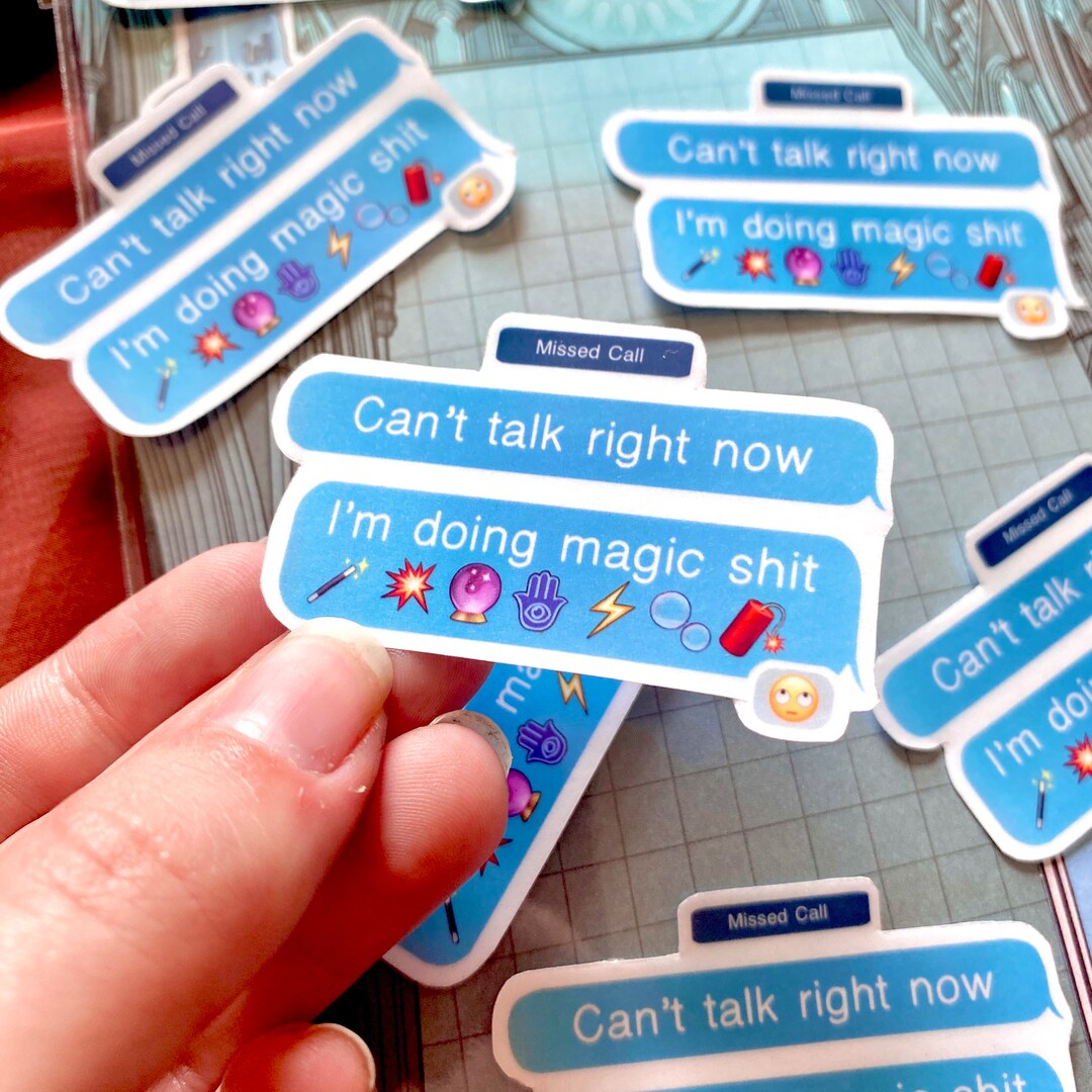 Can’t Talk, Doing Magic Shit (text) - Arcane Witchy Gothic Sticker - Etsy