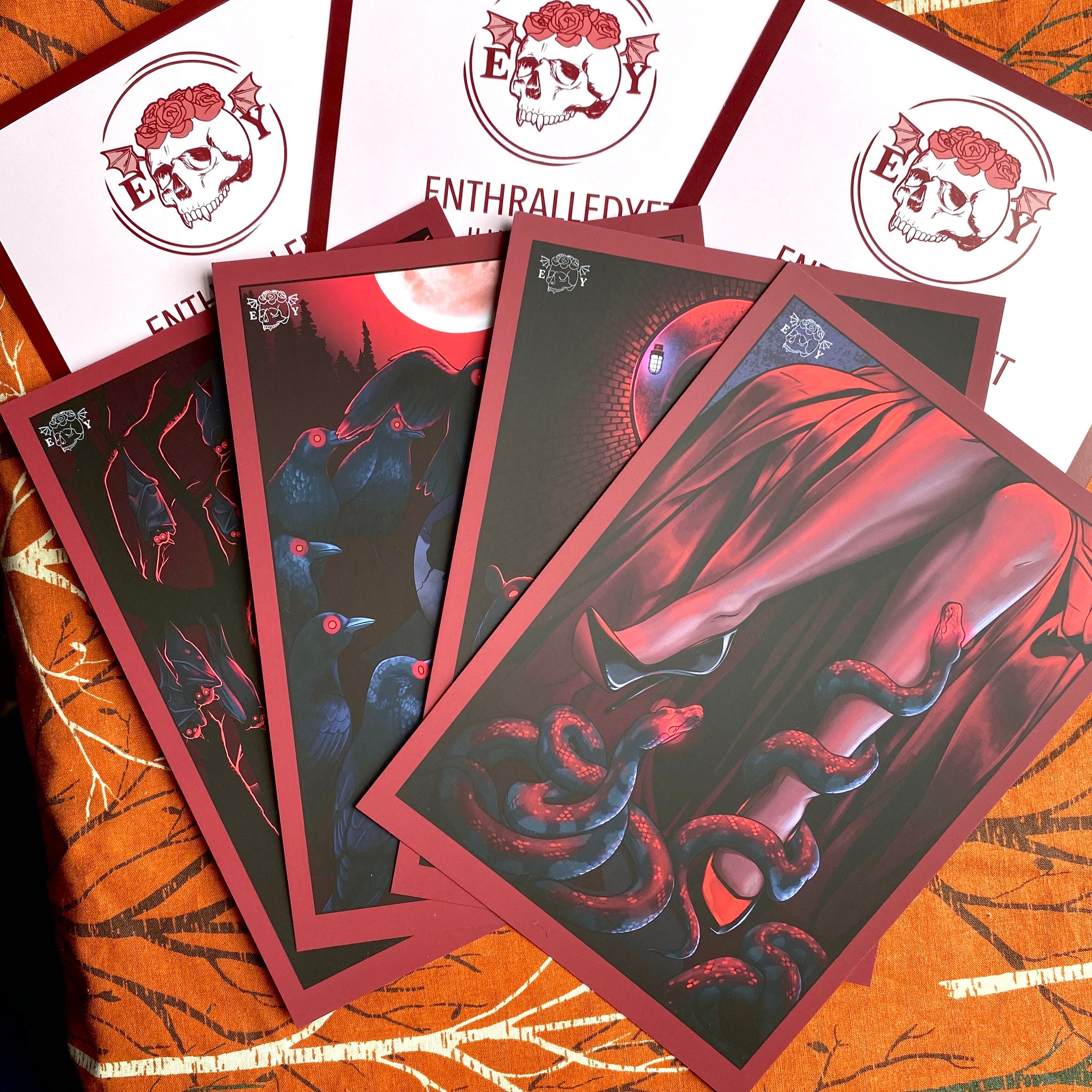 The Den RED limited Edition Gothic Print postcard / A5 - Etsy