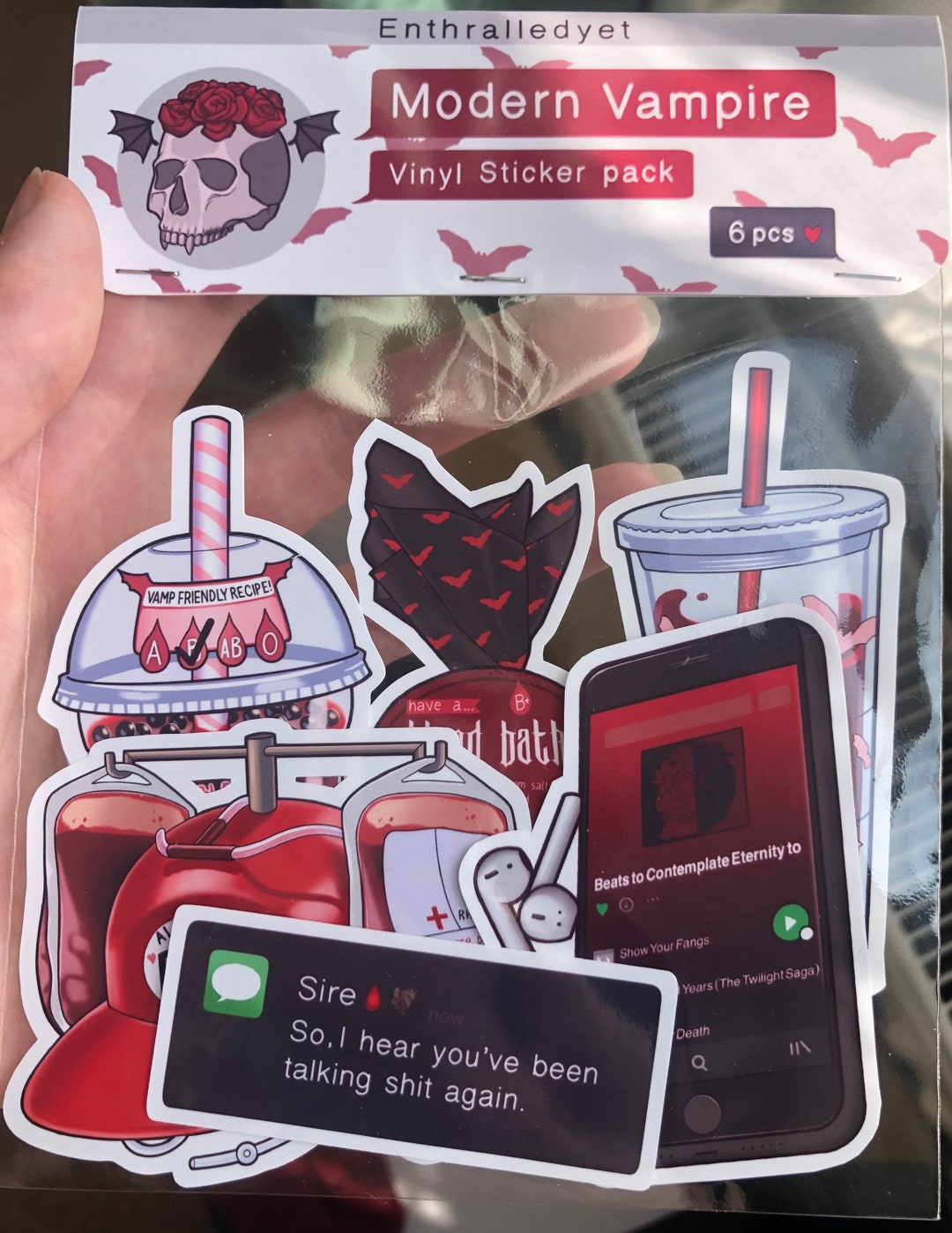 Modern Vampire - Gothic Vinyl Sticker Pack (6 Pieces) - Etsy