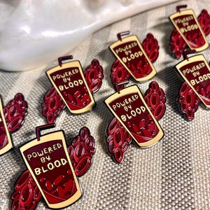 Powered by Blood - Gothic Vampire Enamel Pin Badge - Etsy