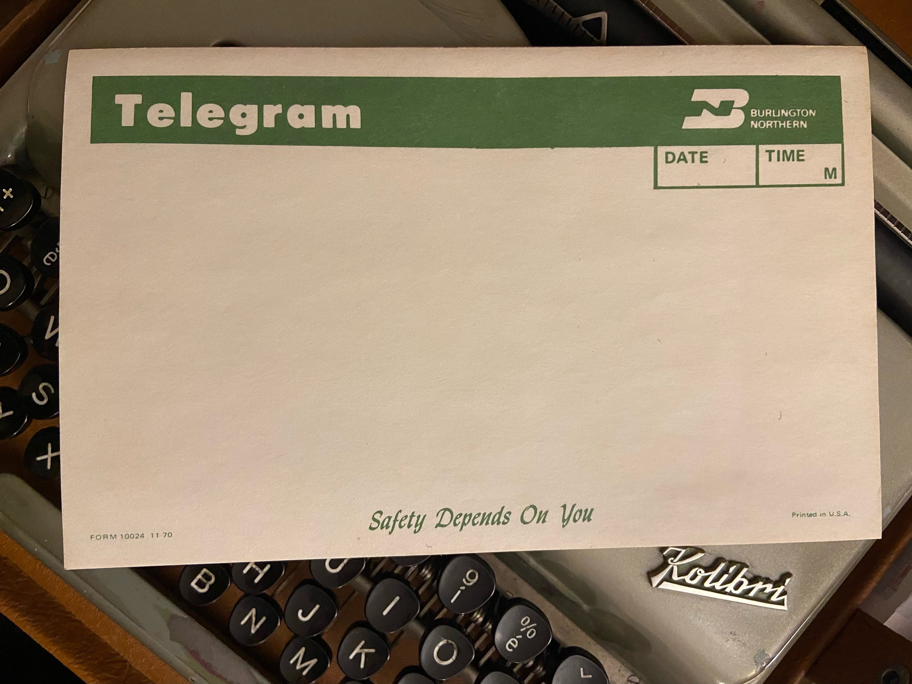 Vintage Railroad Telegram Paper Burlington Northern 1970 Railroad ...