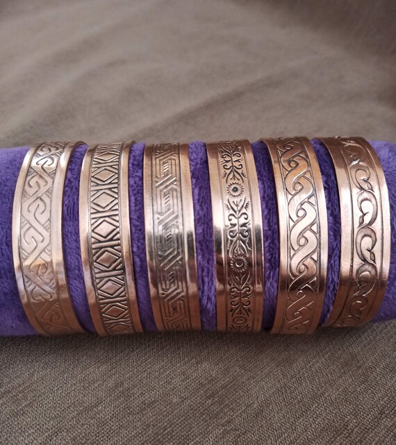 Set of 3 Solid Copper Bracelet solid Copper Jewelrymens - Etsy
