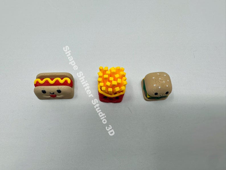 3D Printed Fast Food Keycaps | Hamburger Keycap | Hot Dog Keycap ...
