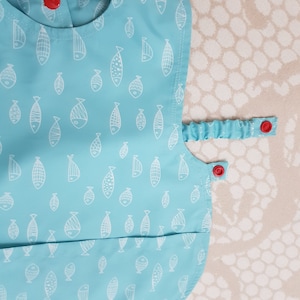 Baby Apron Bib Sewing Pattern, PDF Reversible Baby Bib Coverall Apron ...