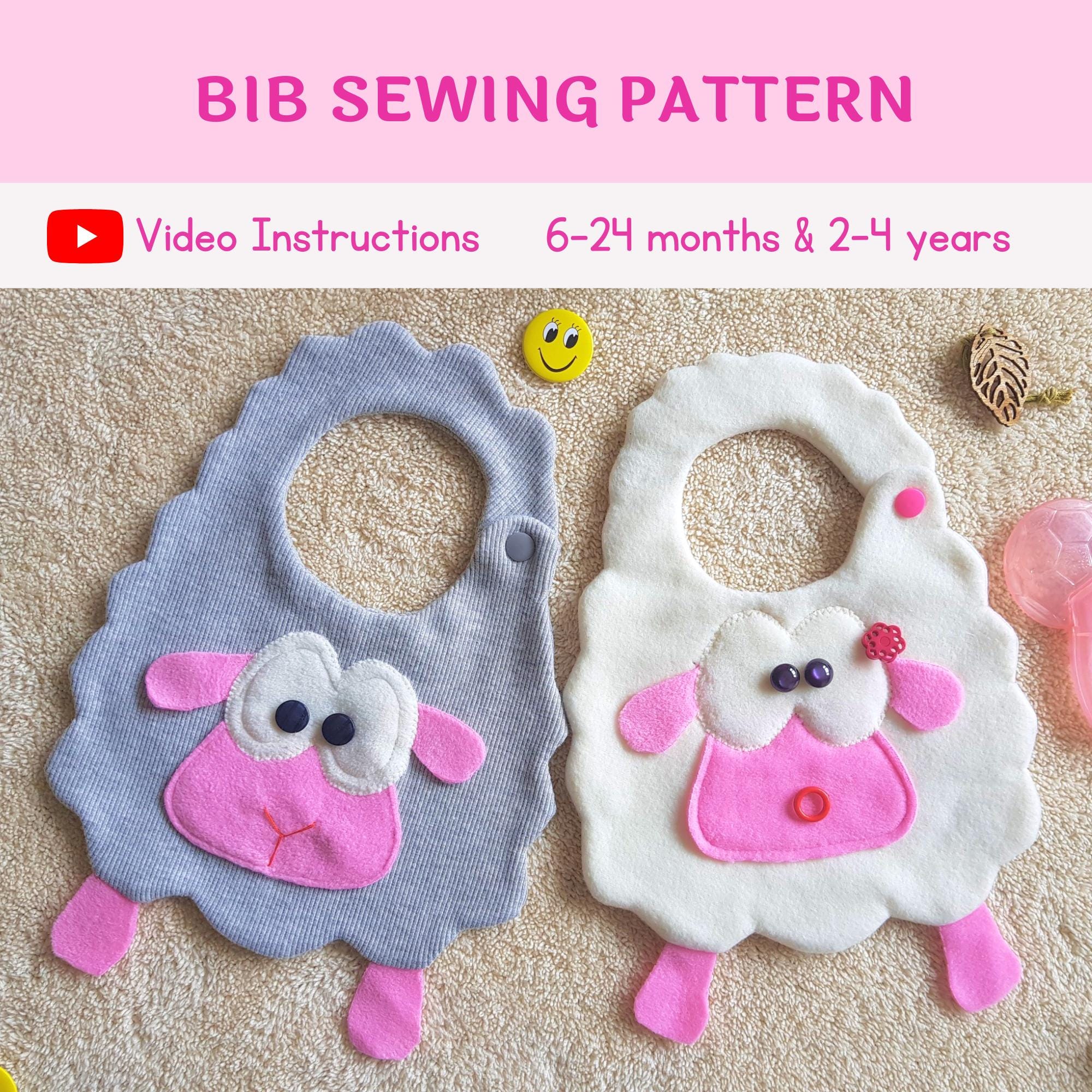 Baby Bib PDF Sewing Pattern, Easy Handmade Baby Collar Sewing Video ...