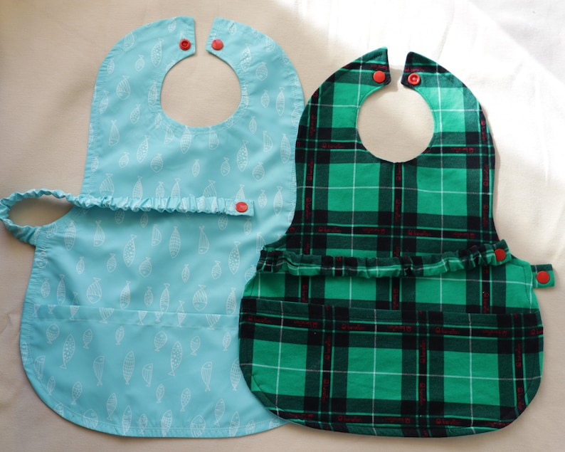 Baby Apron Bib Sewing Pattern, PDF Reversible Baby Bib Coverall Apron ...