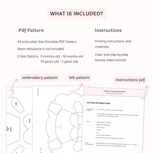 Baby Bib PDF Sewing Pattern, Easy Handmade Baby Collar Sewing Video ...