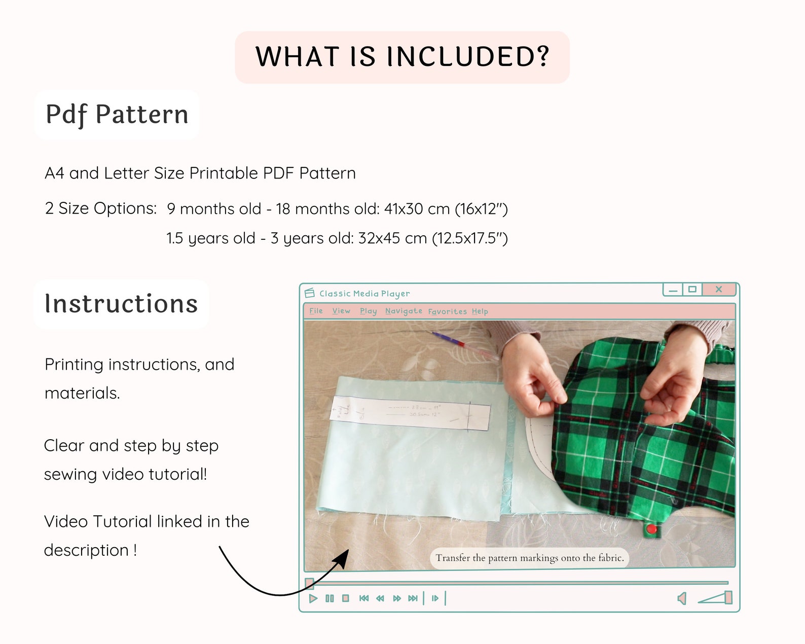Baby Apron Bib Sewing Pattern, PDF Reversible Baby Bib Coverall Apron ...