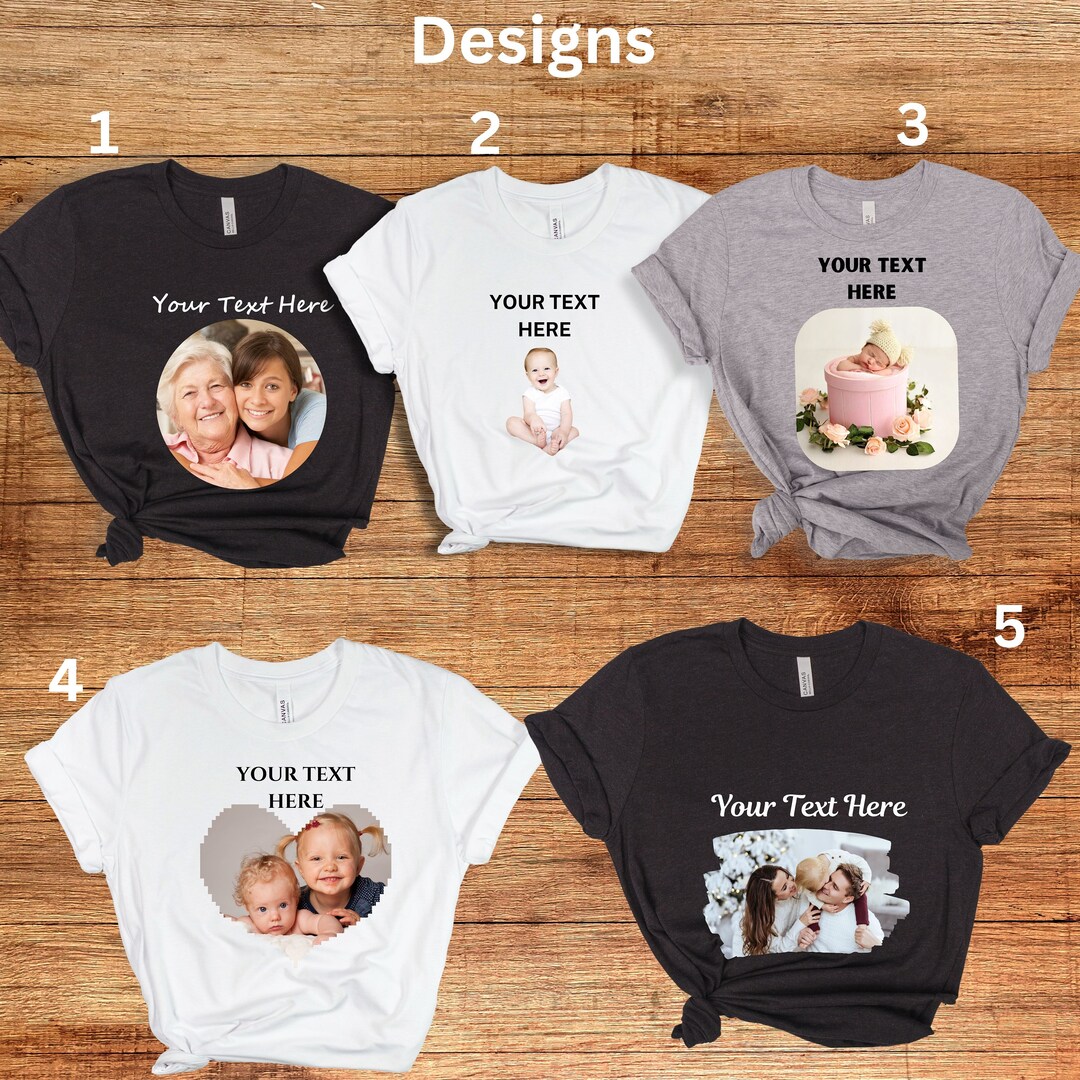 Custom Photo Shirt, Personalised Photo Shirt, Custom Text Premium T ...