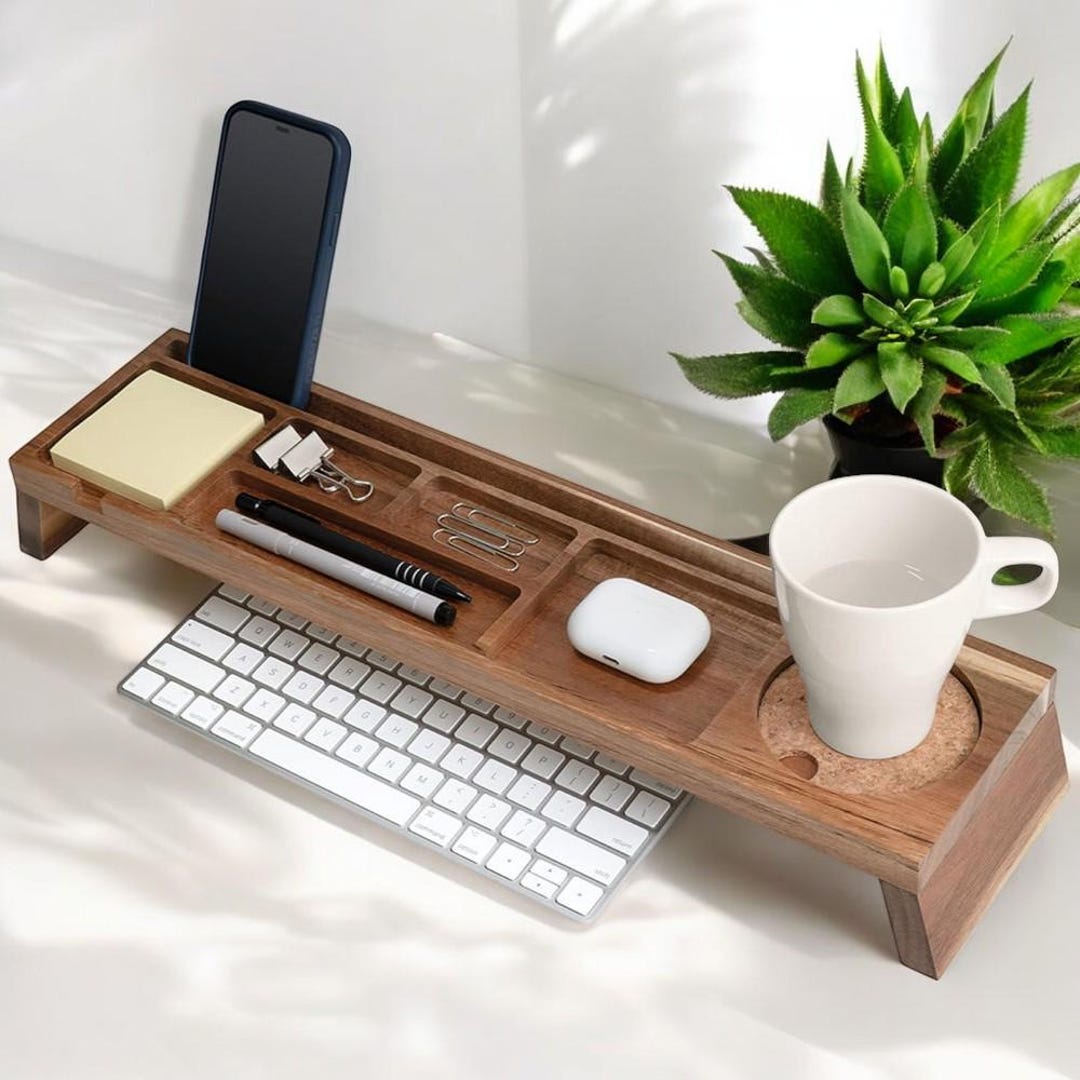 Wood Docking Station Handmade Oak Organization Tray Mens Valet Tray ...