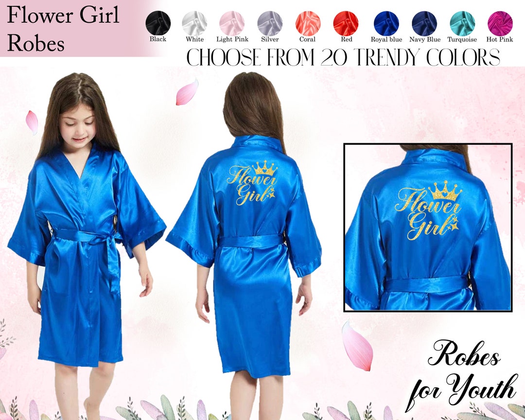 Kids Robes Satin Robes Flower Girl Robes Personalized Robes - Etsy