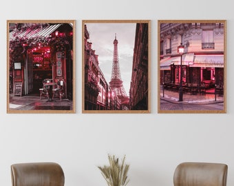 Pink Paris Wall Art | Etsy