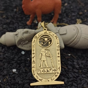 Custom Made Egyptian God Thoth Cartouche Necklace, Egyptian Jewelry ...