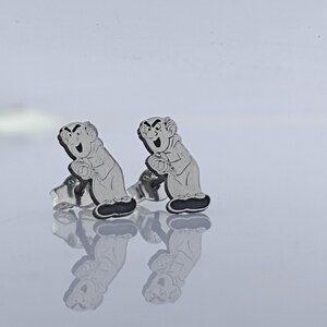 Silver Gargamel Stud Earrings, Smurfs Earrings, Cartoon Earrings ...