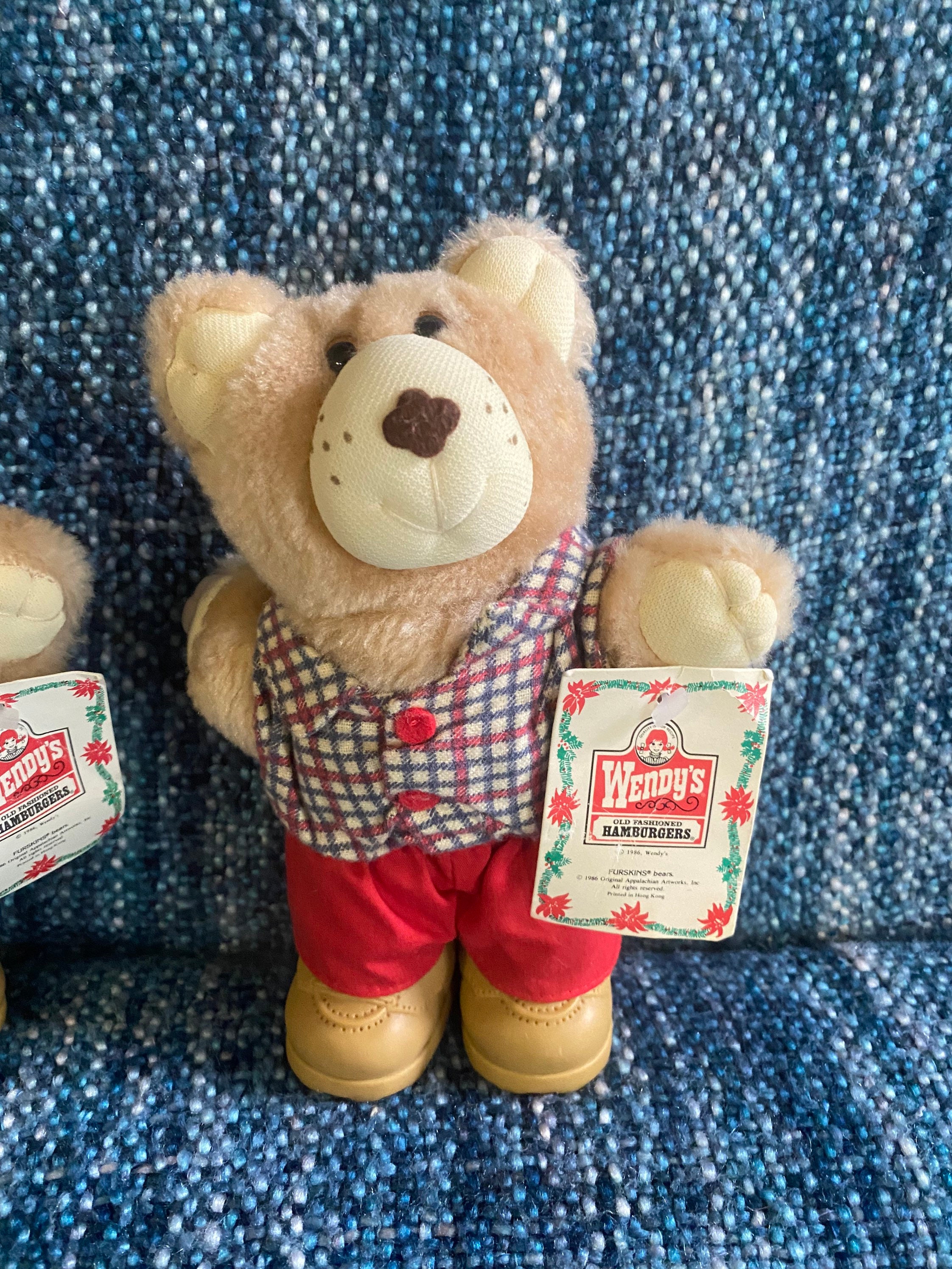 Vintage 1986 Wendy's FURSKINS TEDDY BEAR 7 Inch - Wendy Boone & Farrell Pair - - Etsy