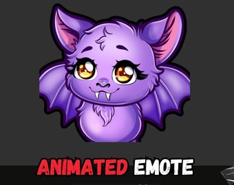 Animated Purple Bat Waving Emote / Hi Bat / Twitch / Discord / Gif Bat ...