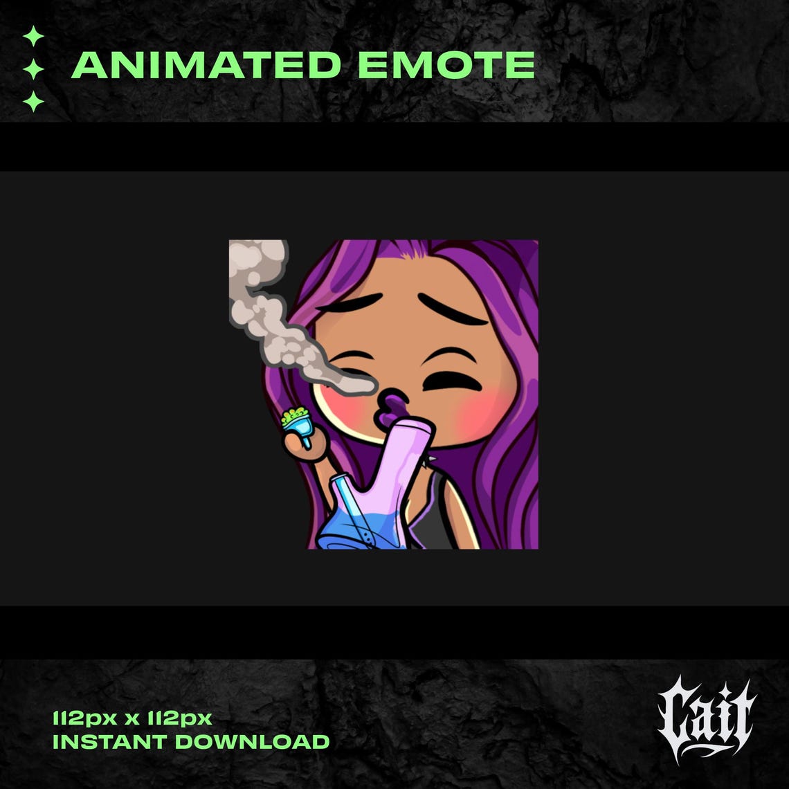 420 Animated Girl Emote - Weed - for Streaming - Twitch Kick - Etsy