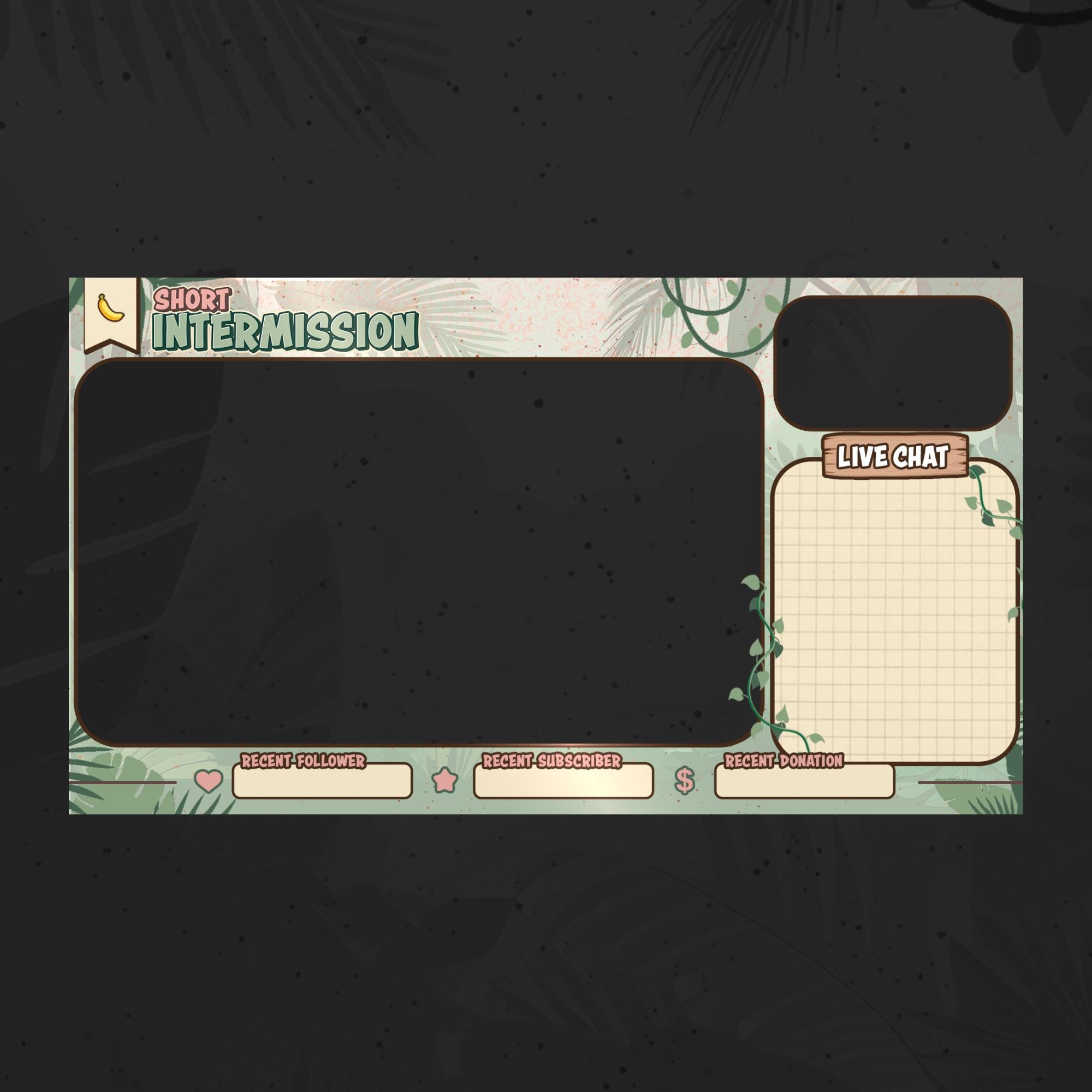 Monkey Twitch Stream Overlay Package: Jungle Theme (digital Download ...