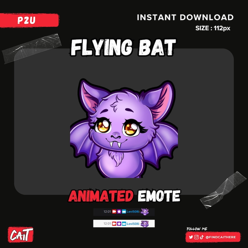 Bat Animated Twitch Emote | Cute Kawaii Halloween Bat | for Twitch and ...