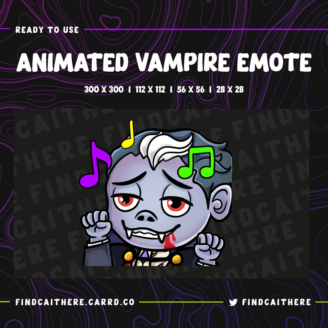 ANIMATED EMOTE Vampire Animated Emote Halloween Animated - Etsy
