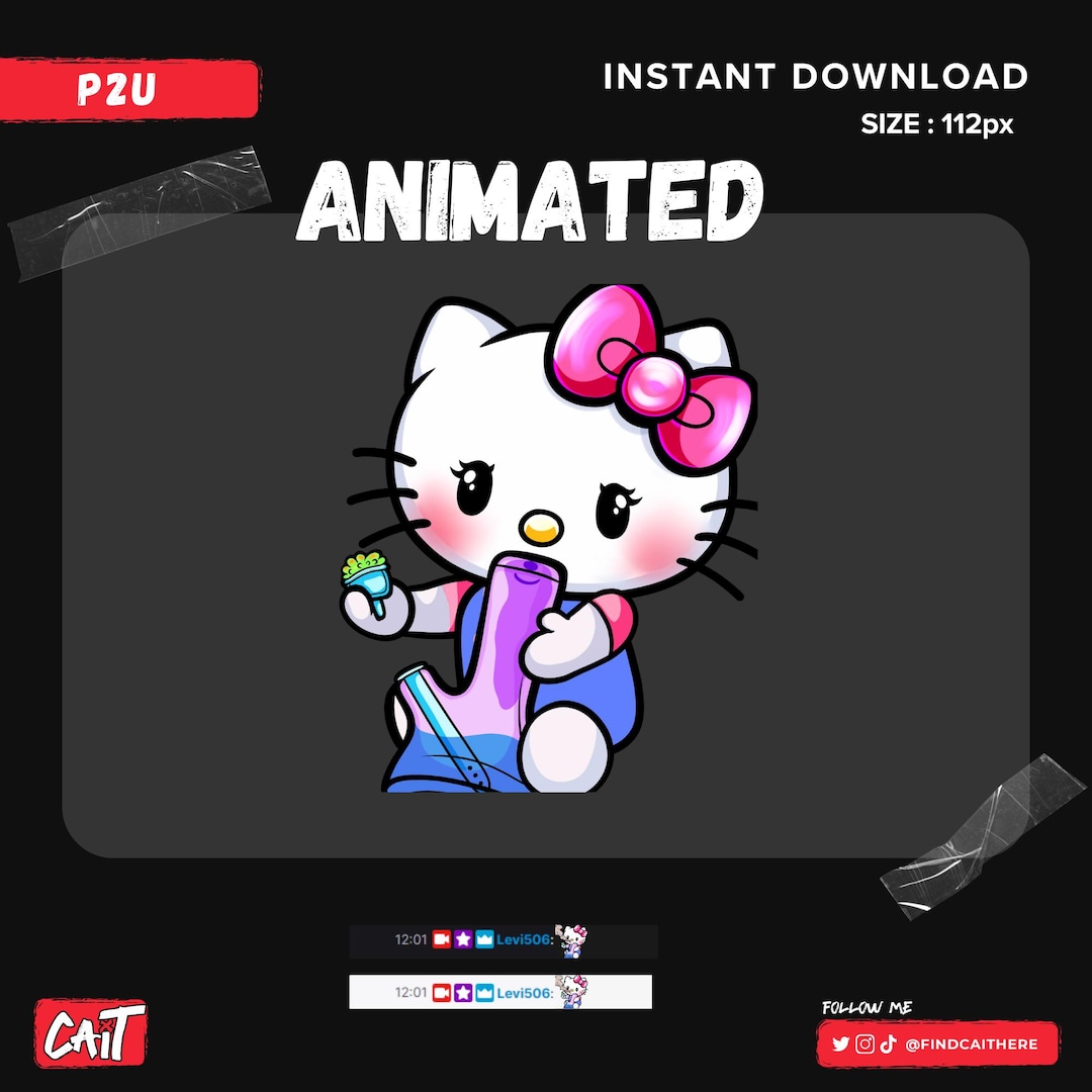 420 Animated Kitty Emote - Weed - for Streaming - Twitch, Youtube, Kick ...