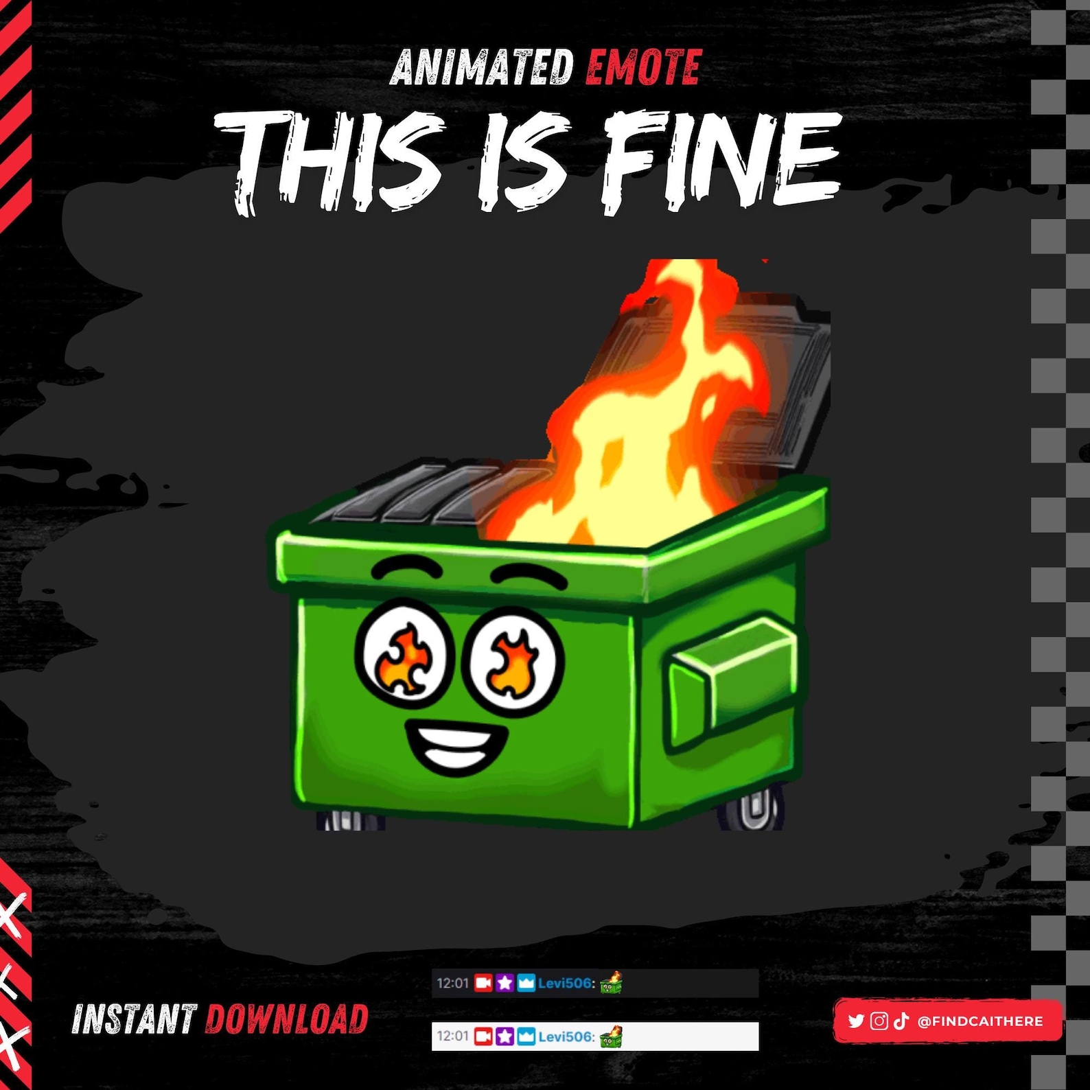 This is Fine Emote | Animated Twitch, Kick, Youtube | Dumpster Fire ...