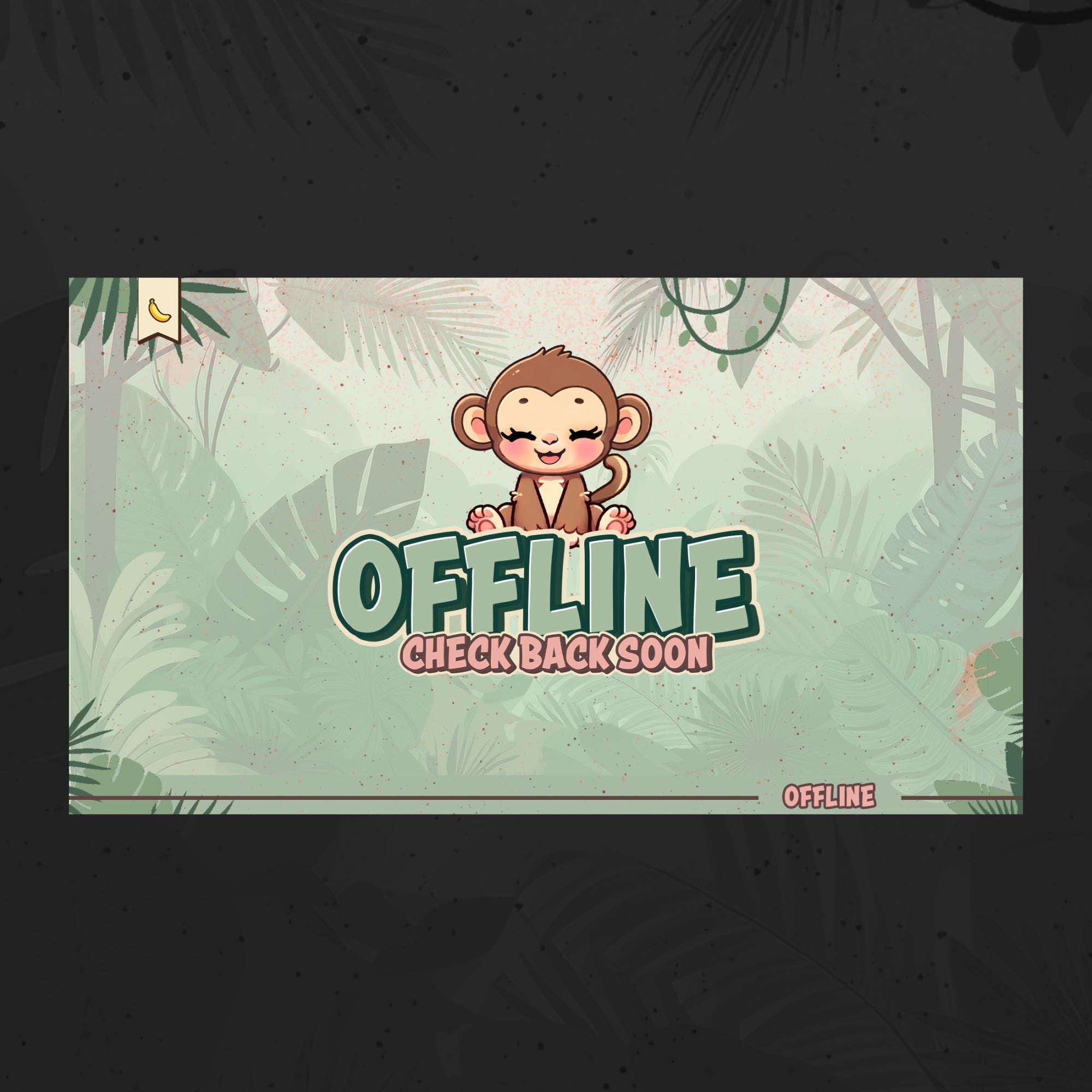 Monkey Twitch Stream Overlay Package: Jungle Theme (digital Download ...