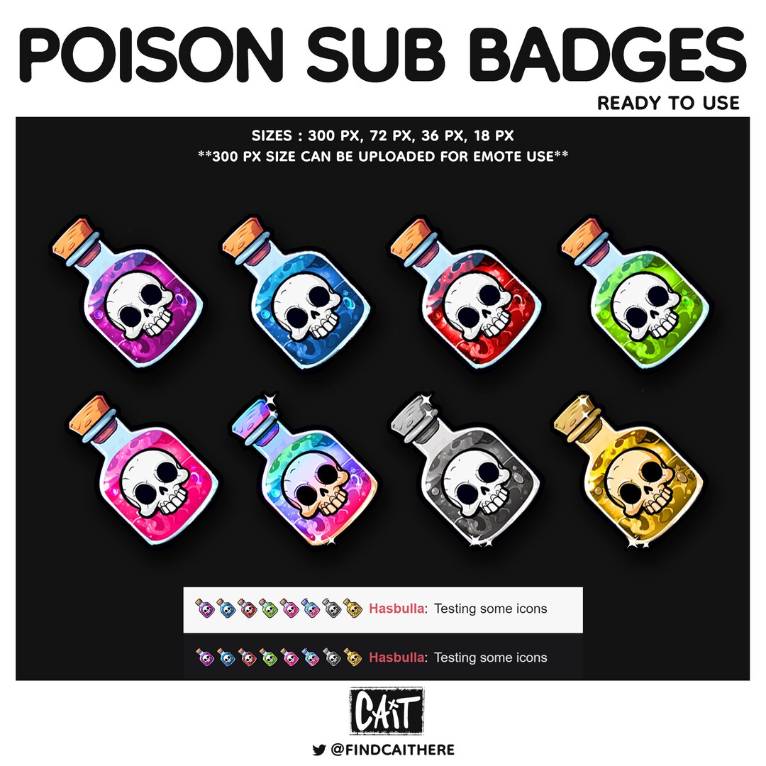 Poison Skull Sub Badges / Bit Badges Twitch Kick Youtube - Etsy