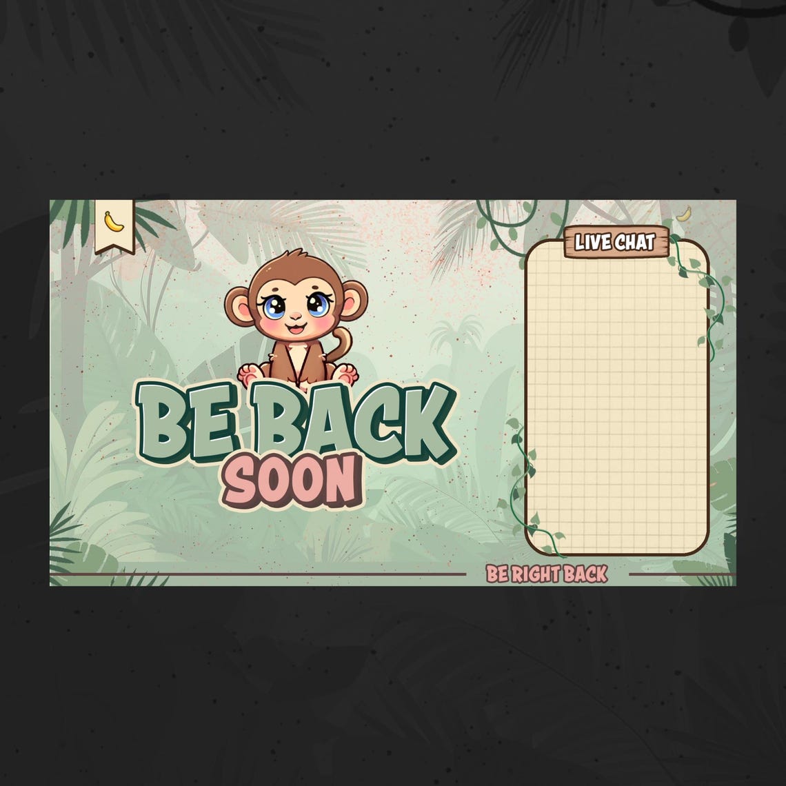 Monkey Twitch Stream Overlay Package: Jungle Theme (digital Download ...