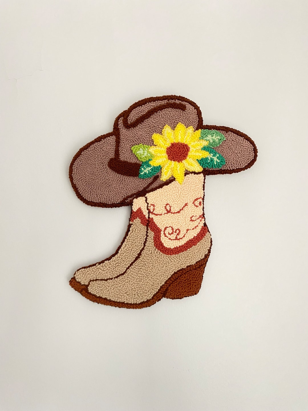 Cowboy Boot Punch Needle Wall Hanging: Western Home Decor - Etsy