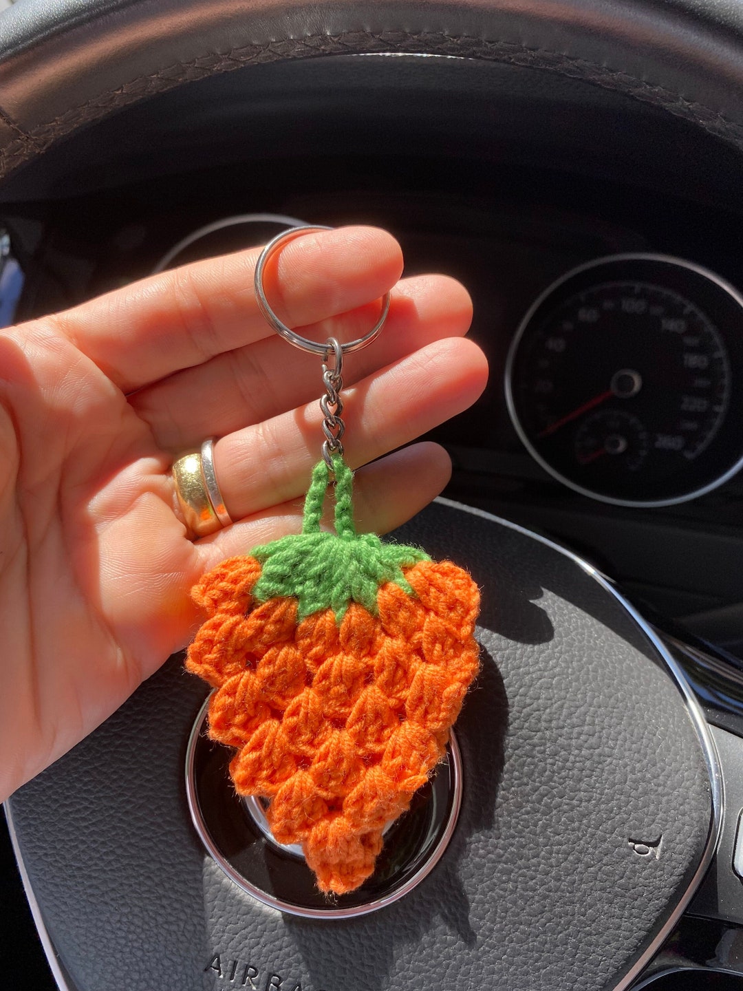 Handmade Crochet Carrot Keychain, Crochet Cute Keychains, Christmas ...