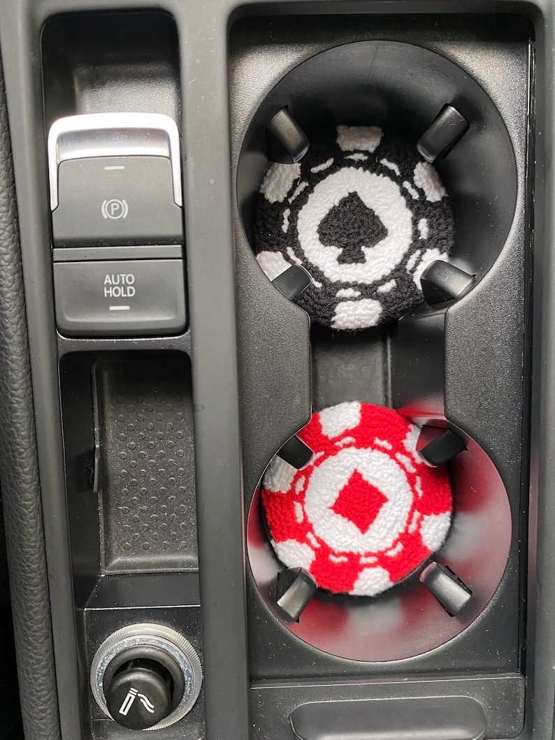 Handmade Poker Chip Car Coasters: Casino Decor, Gift for Gambler - Etsy