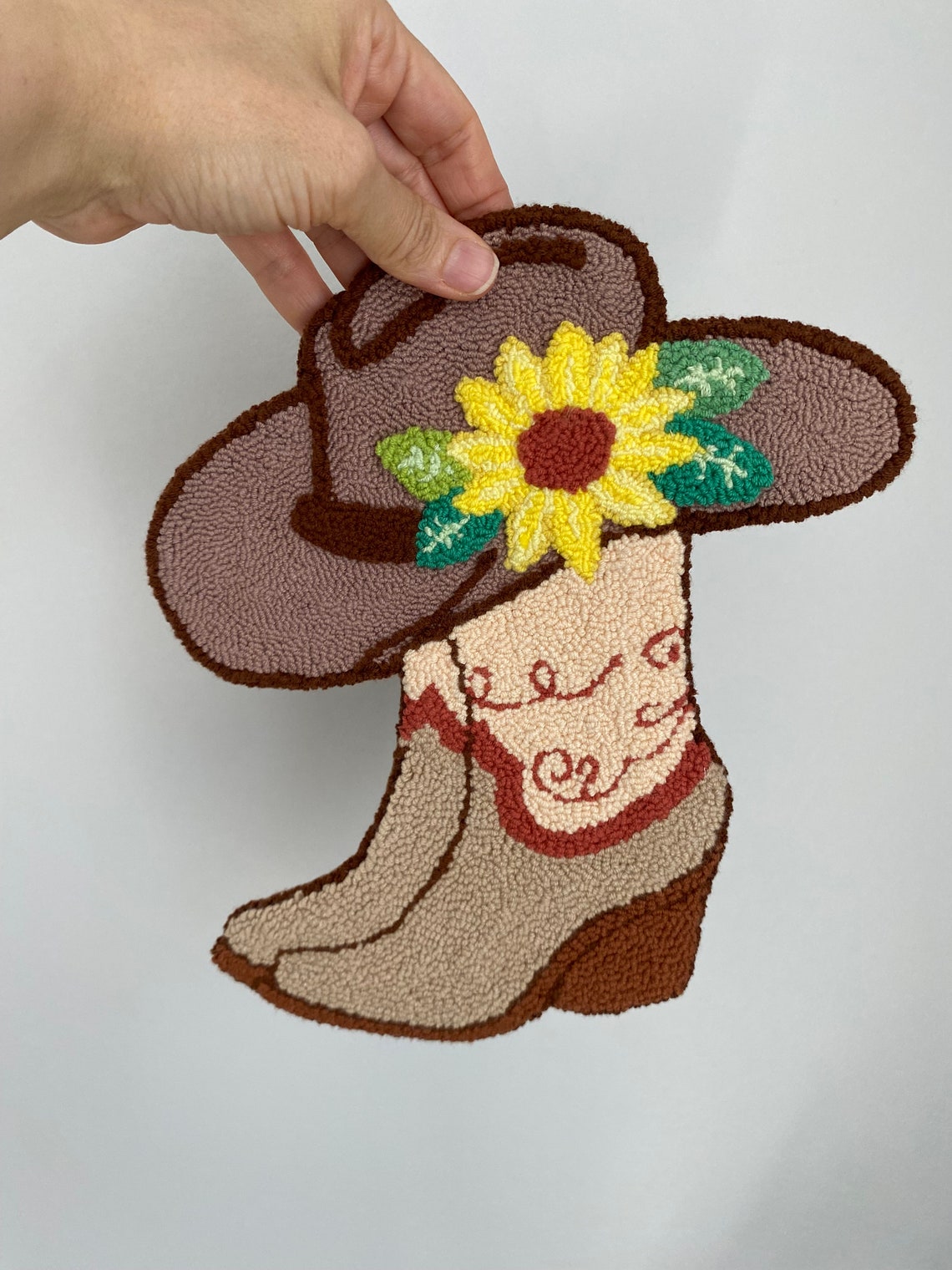 Cowboy Boot Punch Needle Wall Hanging: Western Home Decor - Etsy
