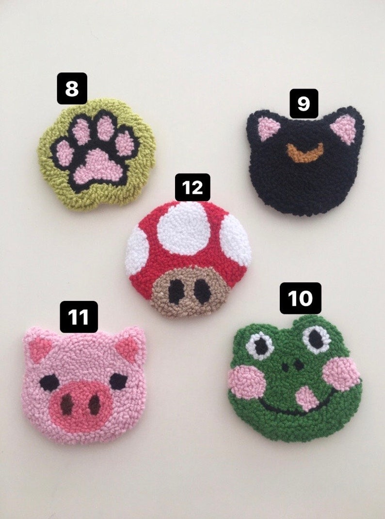 Punch Needle Keyring Punch Needle Bag Charm and Car Mirror - Etsy