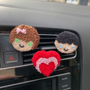 Cute Car Accessories, Handmade Car Air Vent Clip, Daisy Flower and Red ...