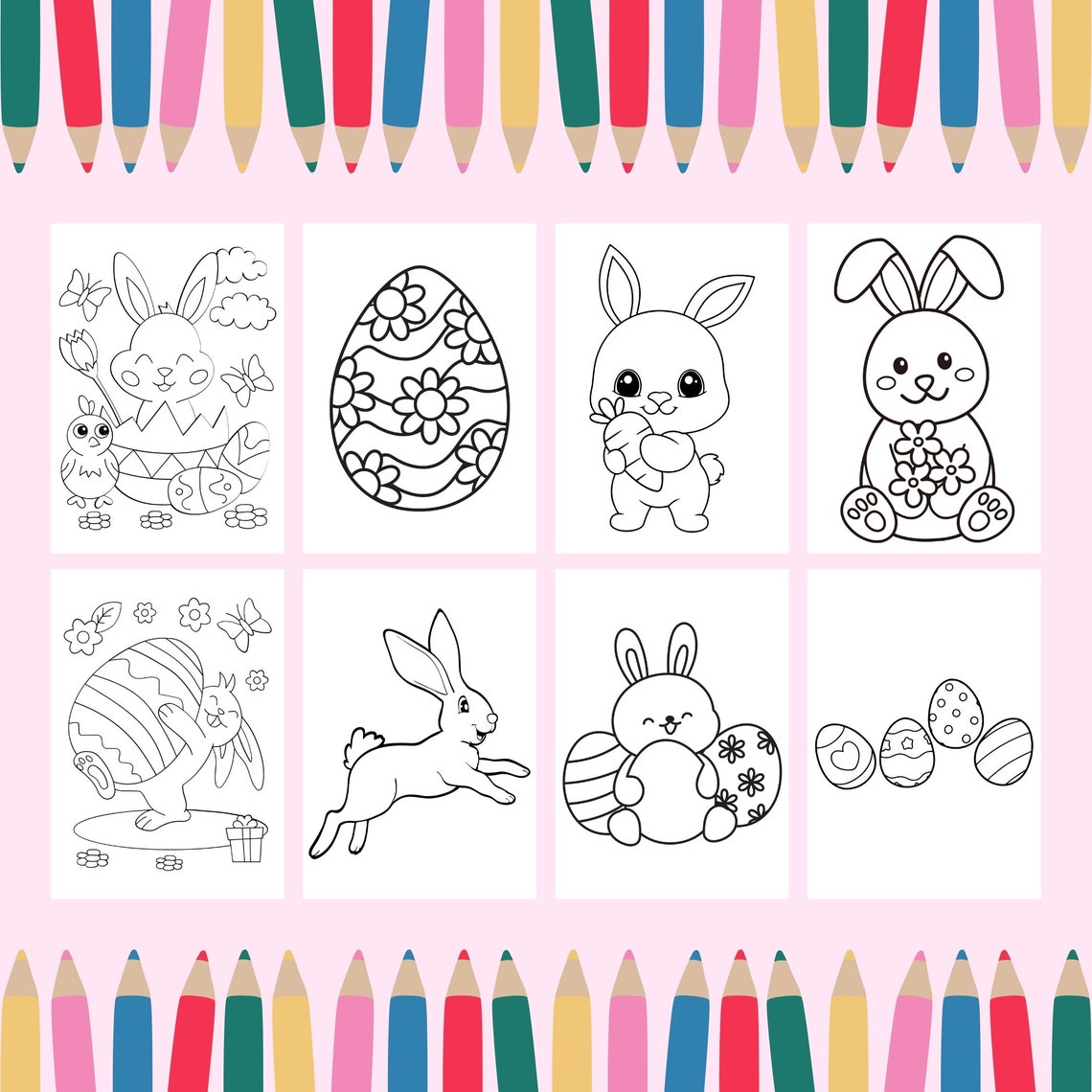 Easter Easy Coloring Pages for Kids, Toddlers, Preschoolers Toddlers ...