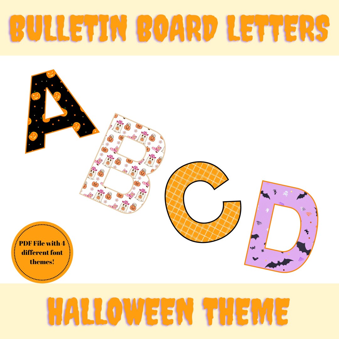 Halloween Bulletin Board Letters: Spooky Uppercase Alphabet (digital ...