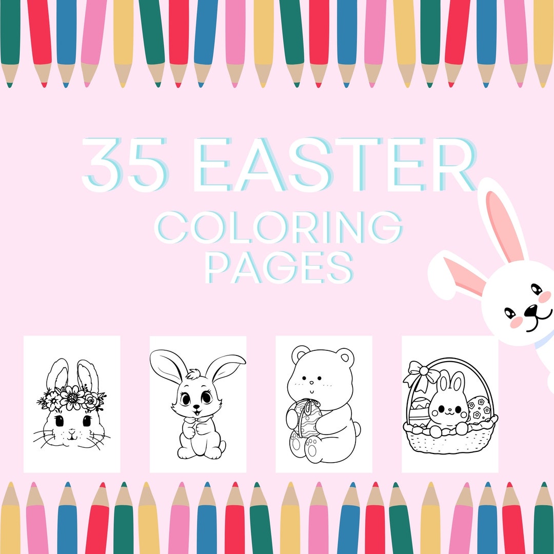 Easter Easy Coloring Pages for Kids, Toddlers, Preschoolers Toddlers ...