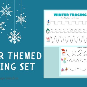Winter Themed Tracing Activity for Kids 3-6, Learn Alphabet, Busy Book ...