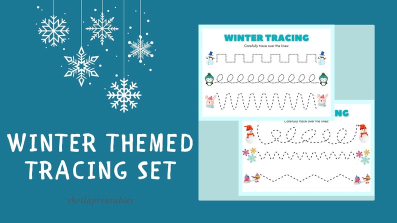 Winter Themed Tracing Activity for Kids 3-6, Learn Alphabet, Busy Book ...