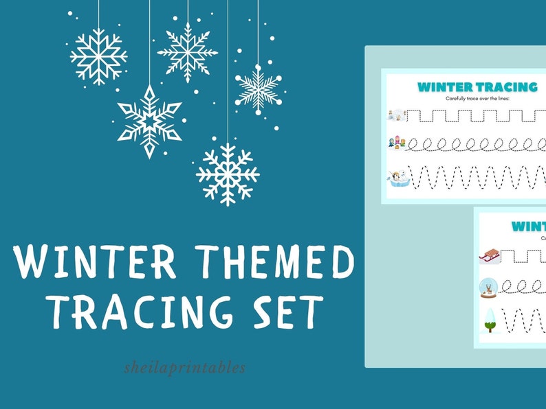 Winter Themed Tracing Activity for Kids 3-6, Learn Alphabet, Busy Book ...