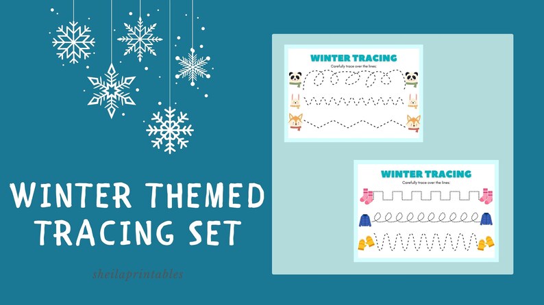 Winter Themed Tracing Activity for Kids 3-6, Learn Alphabet, Busy Book ...